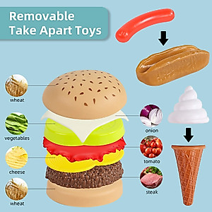 Shimfun 130pc Play Food Set for Kids & Toddlers Kitchen Toy Playset. Pretend Play Fake Toy Food, Play Kitchen Accessories Food Toys, Detail for Fun & Education Kitchen Toys. Best Gift Choice