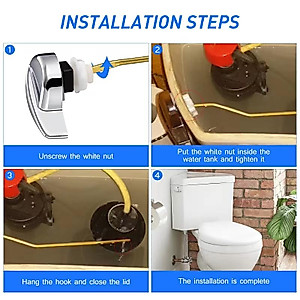 CARMELIT TOTO Toilet Replacement Parts, Upgraded TOTO Toilet Handle Replacement Parts Kit, Universal TOTO THU068#CP Trip Lever for ST743S, Side Mount Toilet Flush Handle for Kohler Toilet Tank