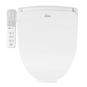 Bio Bidet Slim One Electric Bidet Toilet Seat Round, Warm Water and Heated Seat, Night Light, Remote Control, White