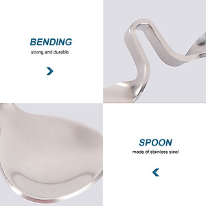 OSALADI Serving Spoons Tablespoon 2 PCS Stainless Steel Jam Honey Spoon Multifunctional Teaspoon Honey Coffee Mixing Spoon with Curved Handle Pasta Spoon Coffee Stir Sticks