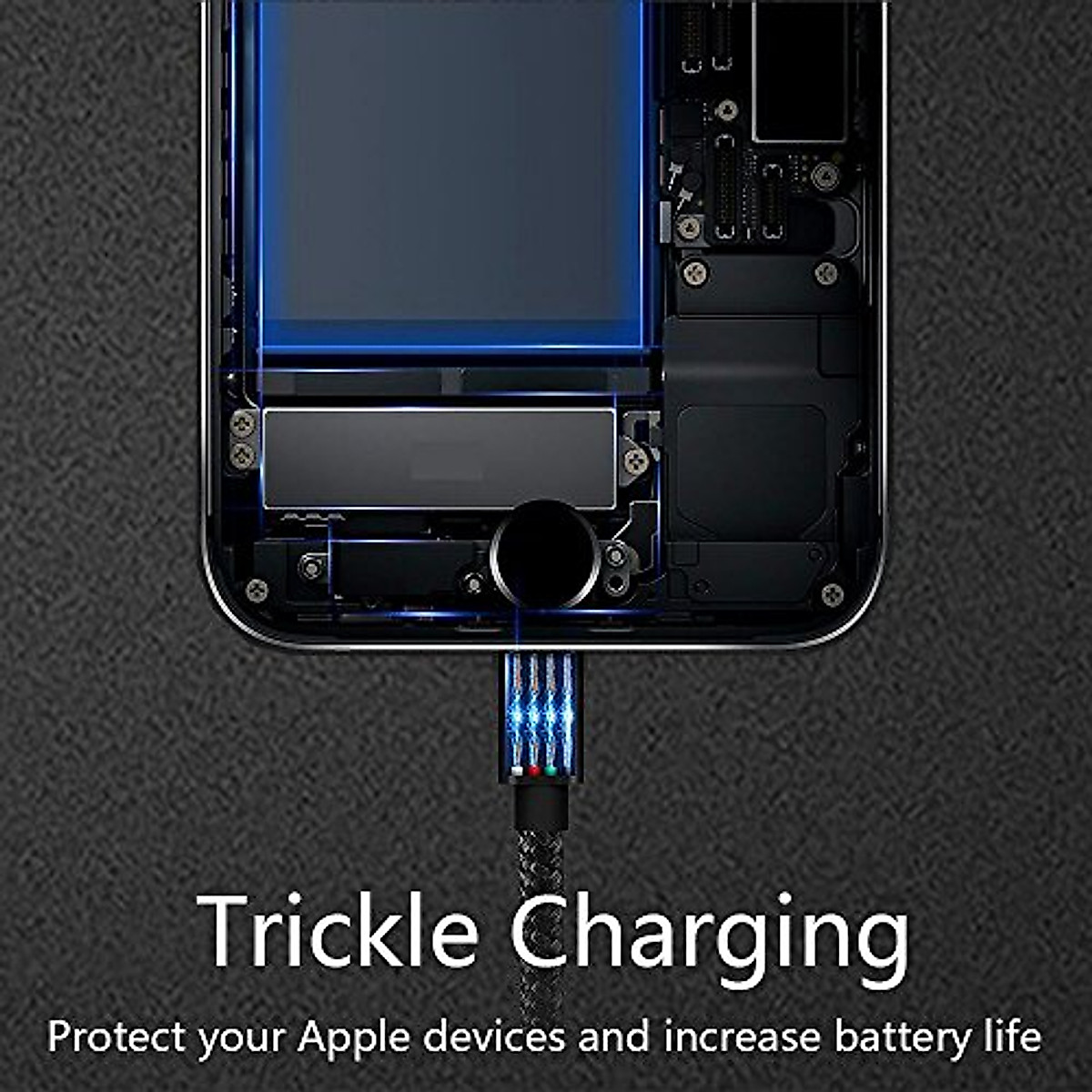 COSOOS 4 Short USB Cables (9in/23cm) Nylon Braided Fast Charging Syncing Power Cords Compatible for iPhone 14 Pro Max,14 Plus,14,13,12,11,XS,XR,X,8,iPad Air,cMini,Airpods, Pencil,Charging Station