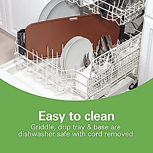 Hamilton Beach Durathon Ceramic Griddle Electric with 200 square inch PTFE & PFOA Free Cooking Surface (38519R)