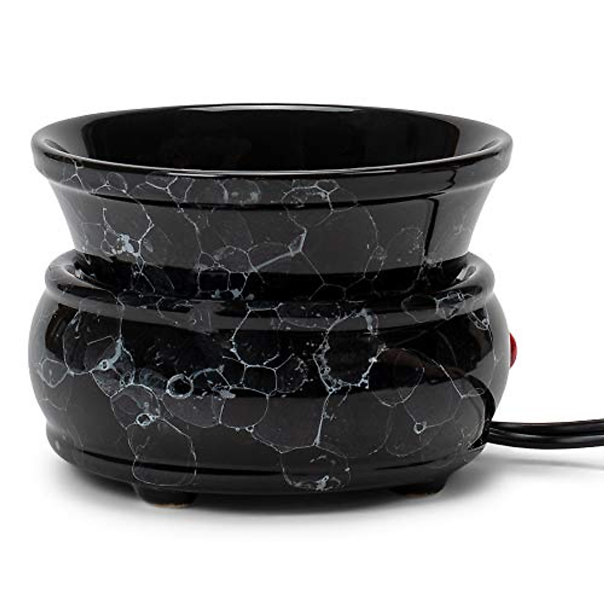 Original Candle Warmer - Black Marble Electric Candle and Tart Burner, 2 Piece