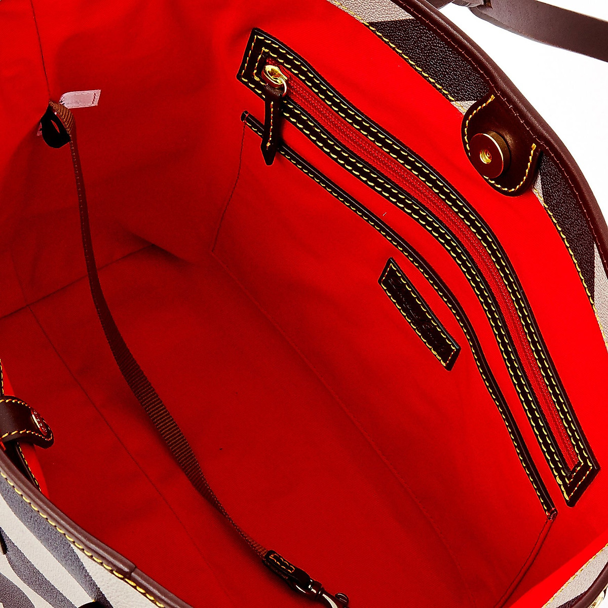 Dooney & Bourke Chevron Bailey Brown Handbag