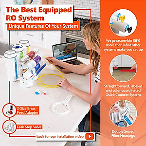 Express Water Reverse Osmosis Alkaline Ultraviolet Water Filtration System – 100 GPD (Modern Brushed Nickel Faucet)