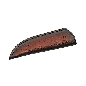 Szco Supplies 7.5" Horn and Bone Handle Damascus Outdoor Hunting Knife with Sheath