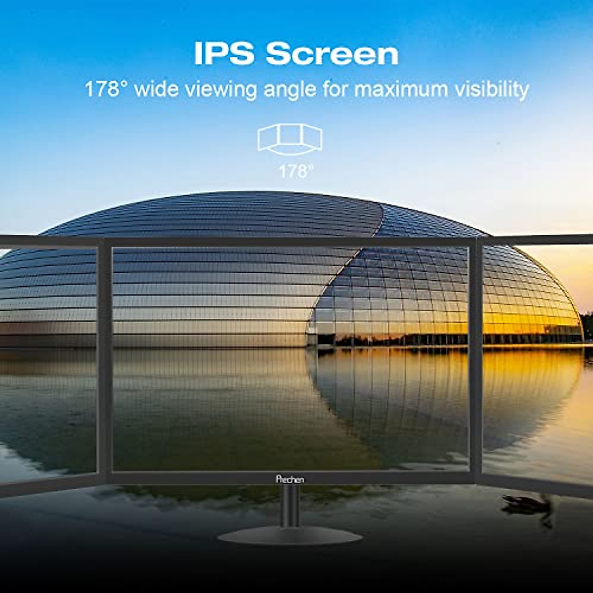 Prechen 24 Inch Computer Monitor 75Hz PC Display, FHD 1920 x 1080P Business Screen LED Desktop Monitor with HDMI and VGA Ports, 99% sRGB, 3000:1, VESA Compatible, Eye Care, Black