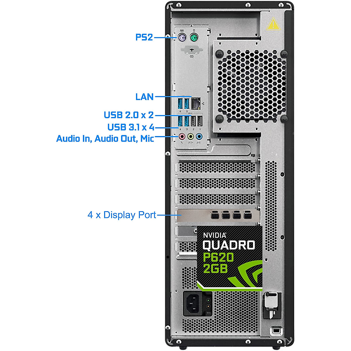 Lenovo ThinkStation P520 Tower Workstation - Intel Xeon W-2135 Upto 4.5GHz - 64GB RAM, 1TB NVMe SSD + 1TB NVMe Backup - NVIDIA Quadro P400 2GB, DVD-RW, DisplayPort, HDMI - Windows 11 Pro (Renewed)