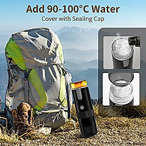 Frossvt Portable Electronic Coffee Maker, Rechargeable Espresso Machine, Mini Car Coffee Make Using Ground Coffee & Espresso Pods for Travel Camping Office Home
