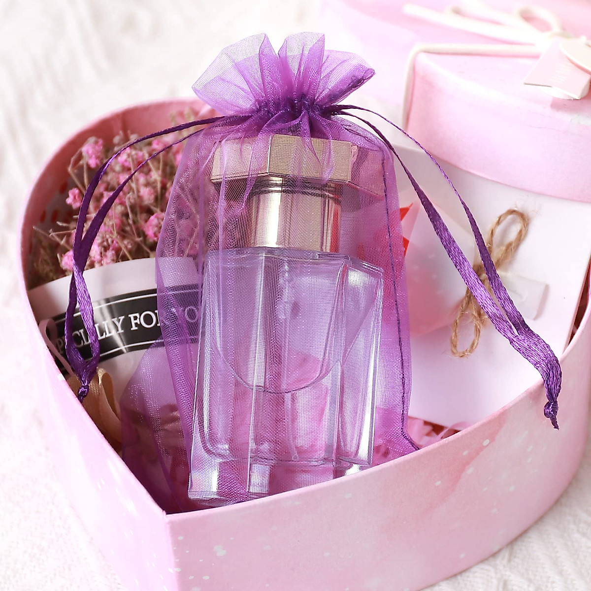 Hopttreely 50PCS Sheer Organza Bags, Wedding Favor Bags with Drawstring, 4x6 inches Jewelry Gift Bags for Party, Jewelry, Festival, Makeup (Mixed Color)