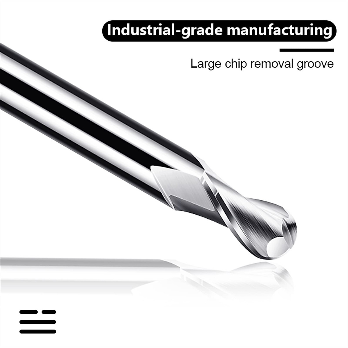 VIEUE Drill Bits 2-Flute Ball End Mills Carbide Tools CNC Mills Thread Drills Metal Engraving Drills Helical Mills (Cutting Edge Length : 4x17x45)