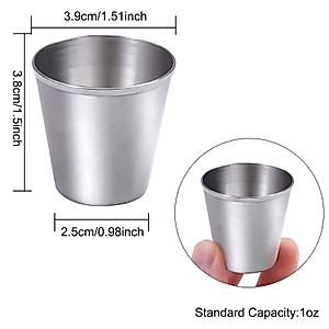 Ruisita 12 Pieces Stainless Steel Shot Cups Stainless Steel Shot Glass Drinking Tumbler (1 Ounce/30 ml)