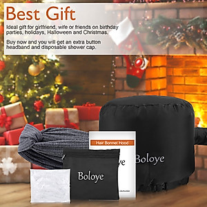 Hair Dryer Bonnet, Large Bonnet Hooded Hair Dryer Attachment for Speeds Up Drying Time & Deep Conditioning, Fits All Head Sizes & All Hair Styling, for Women Long Curly Braid Hair (Black, Universal)