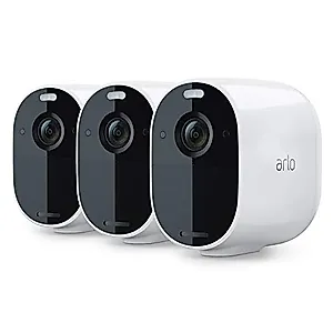Arlo Essential Spotlight Camera - 3 Pack - Wireless Security, 1080p Video, Color Night Vision, 2 Way Audio, Wire-Free, Direct to WiFi No Hub Needed, Works with Alexa, White - VMC2330