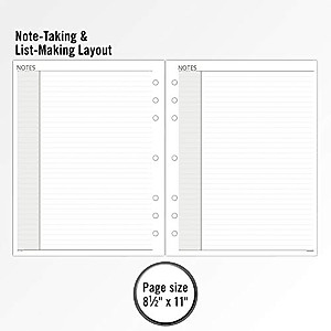 AT-A-GLANCE Day Runner Lined NotePad Pages, Refill, Loose-Leaf, Undated, for Planner, 8-1/2" x 11", Size 5, 30 Sheets/Pack (038-3)