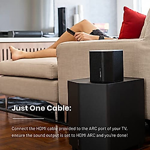 Enclave CineHome II - 5.1 Wireless Plug and Play Home Theater Surround Sound System - Dolby, DTS WiSA Certified - Includes 5 Custom Designed Wireless Speakers, 8-inch Subwoofer & CineHub Transmitter