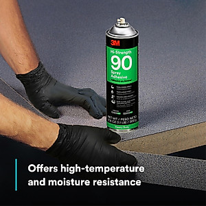 3M Hi-Strength Spray Adhesive 90, Clear Glue, Permanent, High Strength Bonding, High Tack, Bonds Laminate, Wood, Concrete, Metal, Plastic, 17.6 oz Net Wt, NOT FOR SALE IN CA AND OTHER STATES
