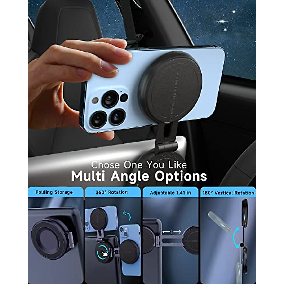 Magnetic Wireless Car Charger Mount, Magnetic Tesla Phone Mount Car Mount for Tesla Model 3 Model Y Fast Charging Wireless Charger Phone Mount for iPhone 14/13/12 Tesla Model 3 Y Accessories