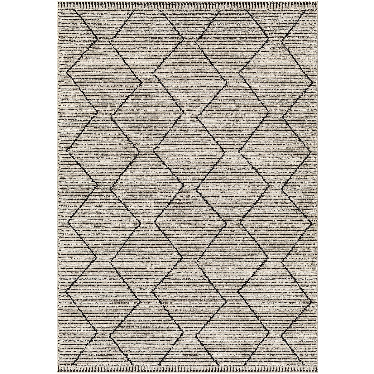 Hauteloom Casablanca Collection Living Room Bedroom Runner Rug - Cozy Moroccan Farmhouse Carpet - Black, Brown, Beige - 2'7" x 7'3"
