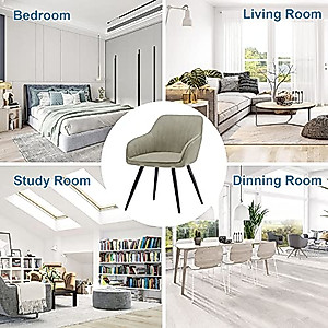 annjoe Faux Suede Accent Chair Arm Chairs Living Room Chairs Leisure Chair Upholstered Chair with Metal Legs Set of 2 for Home Kitchen Office Bistro Cafe