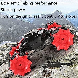 RC Stunt Car, Twisted Car Deformable All-Terrain Off Road Car 360° Flips Double Sided Rotating Race Car with Gesture Sensor Watch Lights for Kids E91