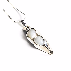 30th Wedding Anniversary Gift | Two Peas In A Pod Necklace | Mother of Pearl Stones | Wife Anniversary Gift