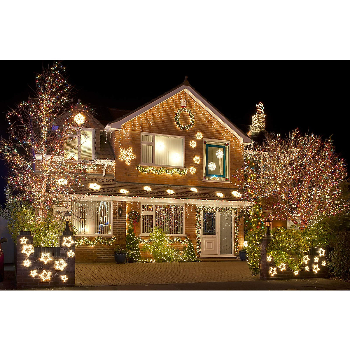 2 Packs of DecoBrite Multicolor 8 Mode Function 150 ct. Indoor/Outdoor Christmas String Lights (2pks, Multicolor)