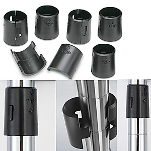 36 Pairs 72 Pieces Wire Shelving Shelf Lock Clips for 1" Replacements for Wire Shelving System Metal Rack Locking Wire Shelving Shelf Lock Clips Post- Shelving Sleeves (Plastic, Black)