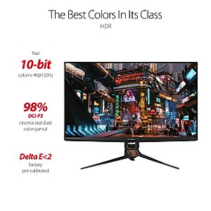 ASUS ROG Swift 32” 4K HDR Gaming Monitor - 144Hz DSC, UHD (3840 x 2160) PC Monitor, Mini-LED IPS with G-SYNC Ultimate, Local Dimming, Ideal for Desktop and Computer Monitor Black - - PG32UQX