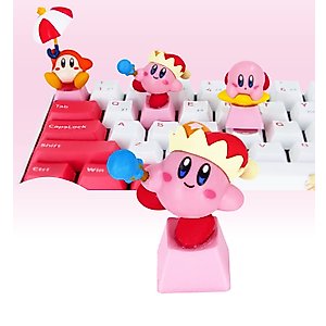 POPKEEY Kirby Keycaps Japanese Anime Pink Key Caps，Compatible with Cherry MX Switches Custom Gaming Mechanical Keyboard (Magic)