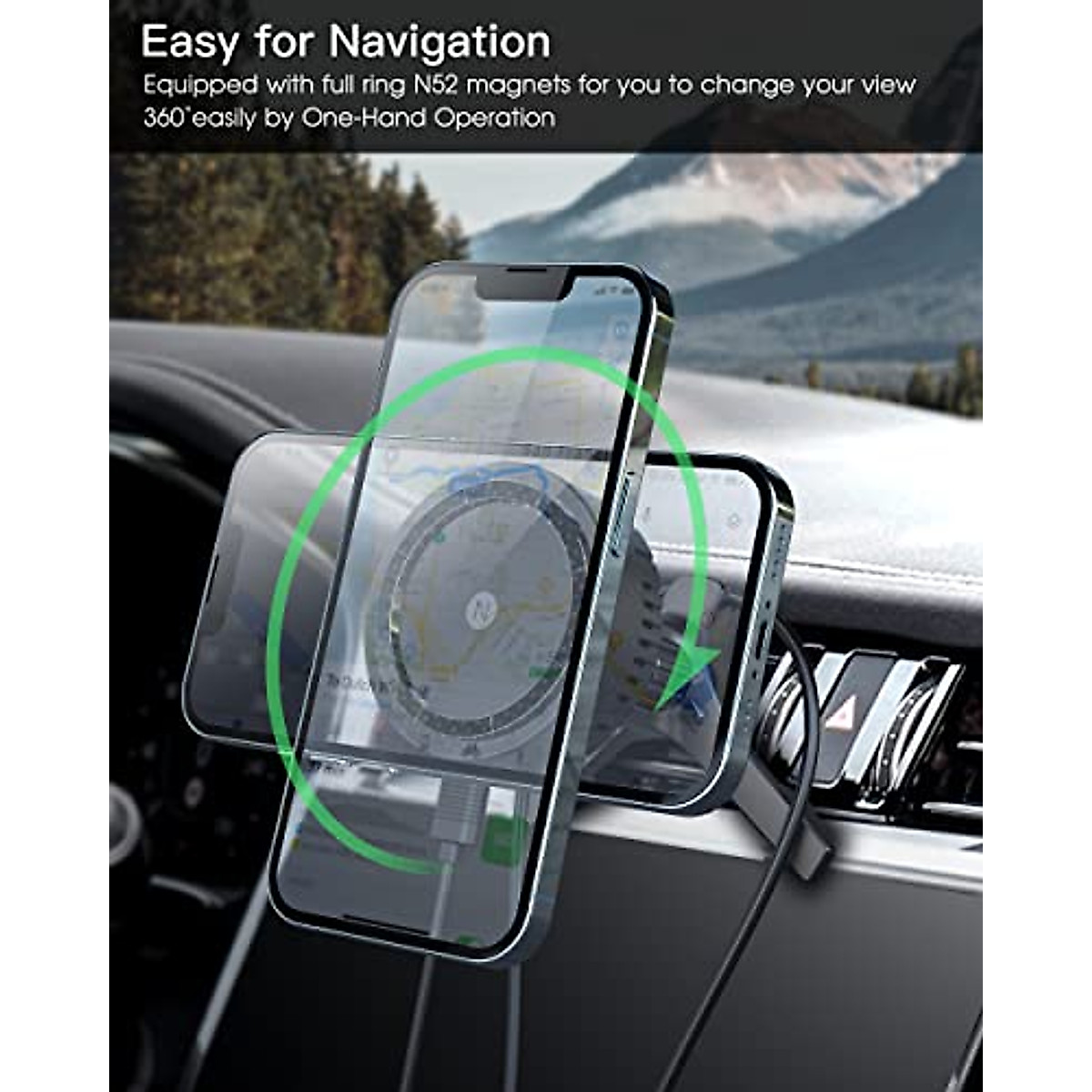 [Semiconductor Cooling] MagSafe Car Charger, ZeeHoo MagSafe Car Mount Charger Wireless Fast Charging for iPhone 14 13 12 Pro Max Mini,15W Cooling Charging Air Vent Phone Holder