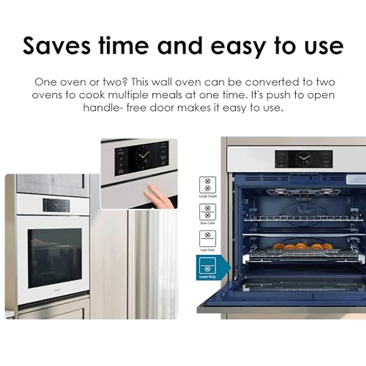 SAMSUNG Bespoke 30" Single Wall Oven with AI Pro Cooking Camera, Stainless Steel, NV51CG700SSRAA