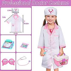 Gifts2U Doctor Kit for Toddlers 3-5, Medical Pretend Play Toys with Gift Case, 42 Piece Dentist Playset Kit for Kids,for Christmas Birthday Gift(Pink)