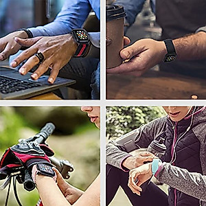 Arae Stretchy Watch Band Compatible for Apple Watch Band 41mm 40mm 38mm Comfortable Adjustable Sport Band for iWatch Series 8 7 6 5 4 SE 3 2 1 Women Men - Black