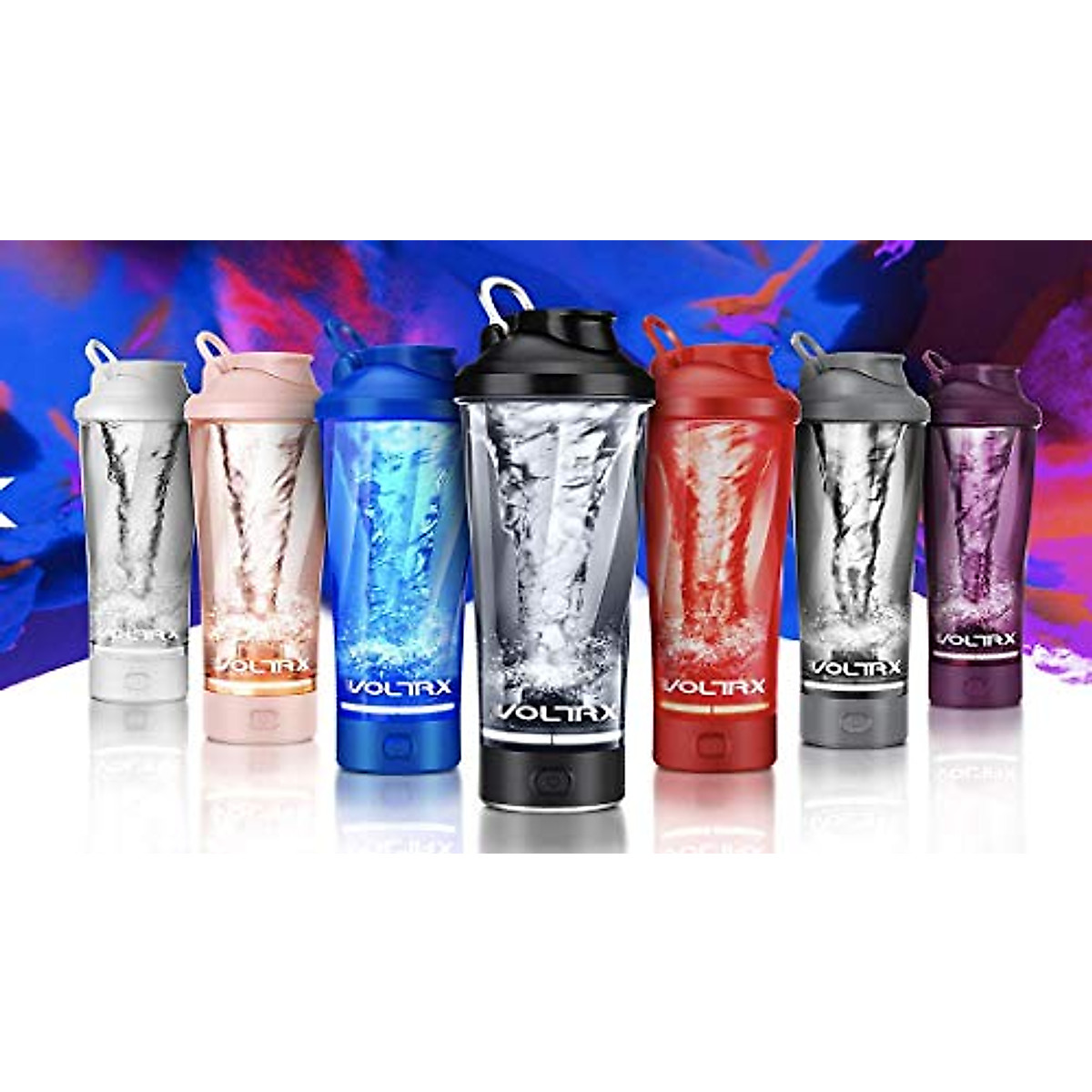 VOLTRX Premium Electric Protein Shaker Bottle, Made with Tritan - BPA Free - 24 oz Vortex Portable Mixer Cup/USB C Rechargeable Shaker Cups for Protein Shakes