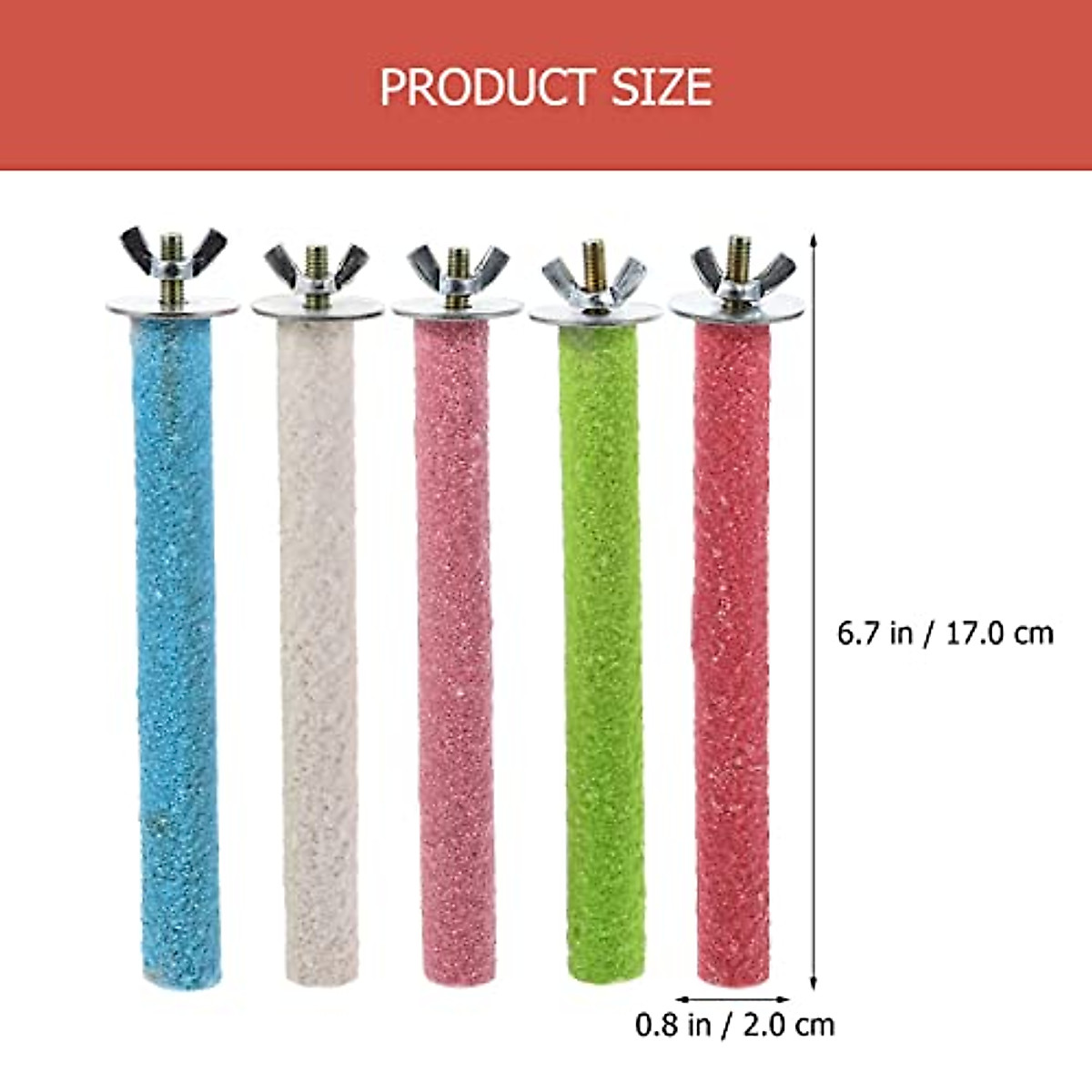 Ipetboom Bird Toys Parrot Toys Wood Bird Perch Stand 10pcs Parrot Grape Stick Standing Climbing Branch Rod Bird Cage Grinding Toy for Cockatiels Parakeet Random Color Bird Toys Parrot Toys