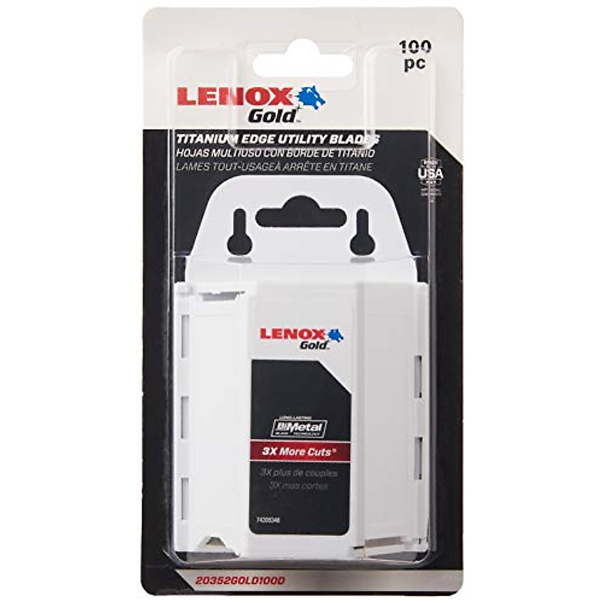 LENOX GOLD Titanium Nitride Coated Utility Knife Blades (100 Pack)