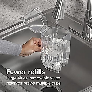 Hamilton Beach The Scoop Single Serve Coffee Maker & Fast Grounds Brewer for 8-14oz. Cups, Brews in Minutes, 40oz. Removable Reservoir, Stainless Steel (49987)