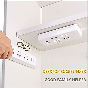 8 Pcs Adhesive Punch-Free Socket Holder, Power Strip Holder Wall Mount, self-Adhesive Desktop Socket Fixer, Adhesive Socket Holder, Desktop mountable Plug-in Socket Fixer Bracket Stand