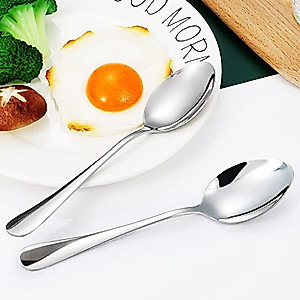 16-Piece Dinner Spoon set,7.3" Tablespoons,Silverware Spoons,Food Grade Stainless Steel Spoons Set for Eating Soup,Cereal - Mirror Polished Dishwasher Safe,Metal Spoons for Everyday Use