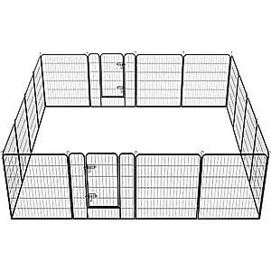Yaheetech 40-inch Pet Playpen with Door Pet Playpen for Large and Small Animals, Foldable Dog Exercise Pens Indoor & Outdoor 16 Panel