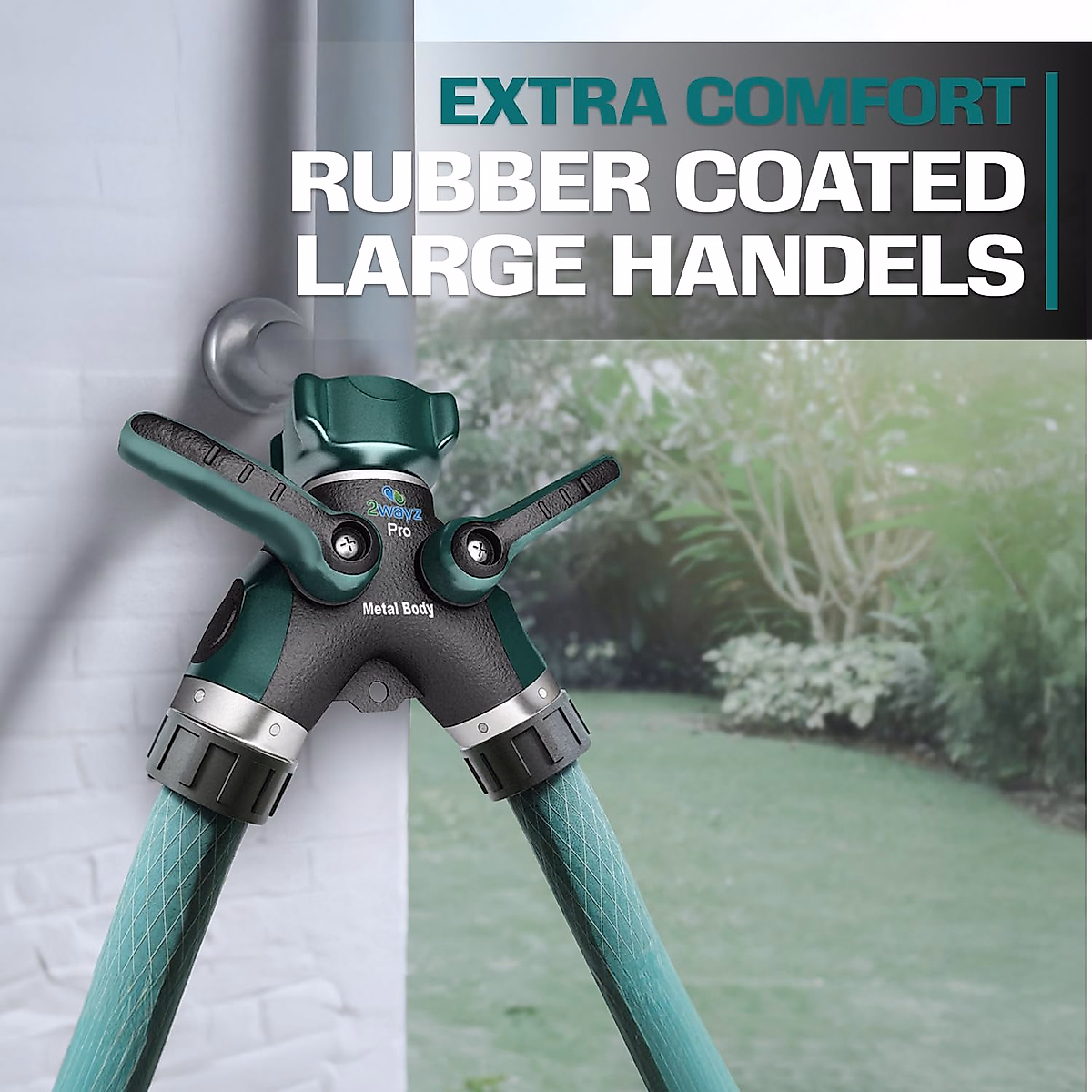 Hose Splitter, 2 Way Heavy Duty, Garden Faucet, Faucet Splitter, Hose y Splitter, Garden Hose y Splitter, Hose Bib Splitter, All Metal, with Shut off Valve