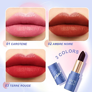 SACE LADY 3 Colors Moisturized Tinted Lip Balm Set, SACE LADY Long Lasting Color Changing Lipstick Kit for Dry Lips, Hydrating Waterproof Lip Make Up, 3Pcs*0.14Oz