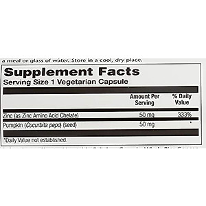 Solaray Zinc Amino Acid Chelate 50 mg VCapsules, 100 Count