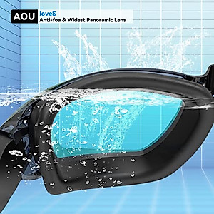 Aouloves Swim Goggles,Anti Fog No Leaking Clear Vision Water Pool Swimming Goggles for Adult Men Women Youth