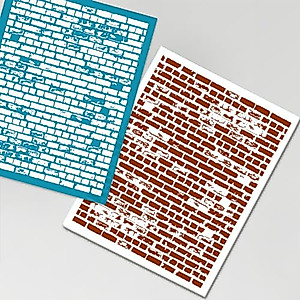 OLYCRAFT 4x5 Inch Brick Wall Pattern Clay Stencils Brick Silk Screen for Polymer Silk Screen Stencils Stone Wall Mesh Transfer Stencils Vintage Theme Mesh Stencil for Polymer Clay Jewelry Making