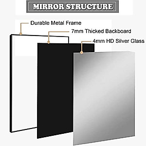 KIMREAL Bathroom Mirror 30x40 Inch, Black Frame Mirror 30"x40", Rectangle Wall Mounted Mirror, Metal Framed Vanity Mirror for Wall 30 by 40, Modern Mirror Hangs Horizontal Or Vertical