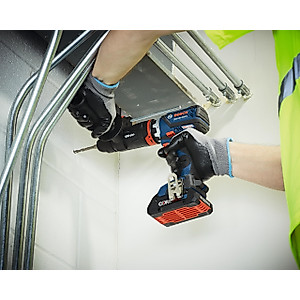 BOSCH GXL18V-601B25 18V 6-Tool Combo Kit with 2-in-1 Bit/Socket Impact Driver, Hammer Drill/Driver, Reciprocating Saw, Circular Saw, Angle Grinder, Floodlight and (2) CORE18V 4.0 Ah Compact Batteries