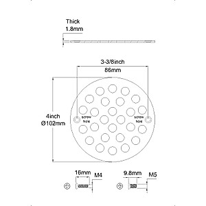 Poyde 4 Inch Screw-in Round Shower Drain Cover Replacement Floor Drainer with Screws (Brushed Golden)