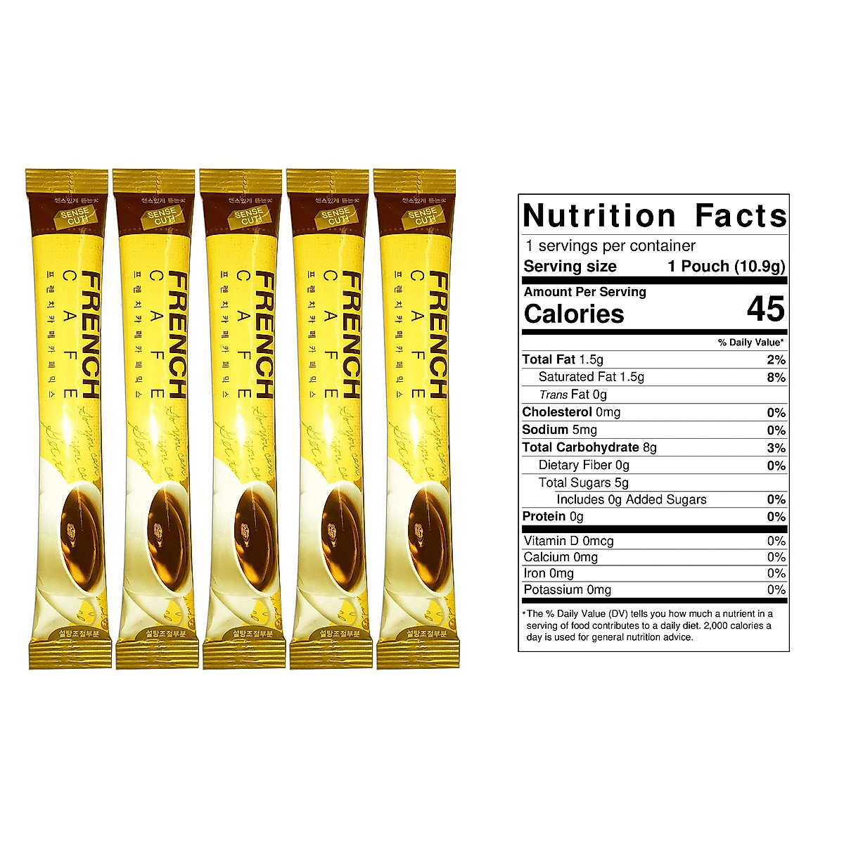 Instant Coffee Mix Packets Single Serve - Korean Variety Coffee Sampler 30 Sticks of 6 Different Flavors, Maxim Mocha, White Mocha, Original Maxim French Café (Variety 30 Pack)